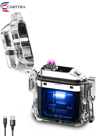 Electronic Rechargeable Lighter | Transparent Waterproof Double Arc ...