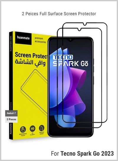 2 Pieces Edge to Edge Full Surface Screen Protector For Tecno Spark Go ...