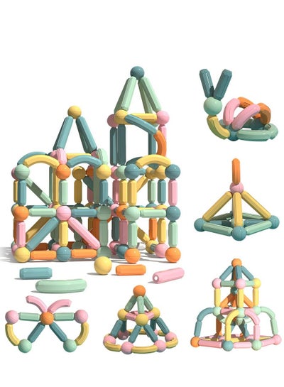 78 PCS Magnetic Ball and Rods Set Building Stick Blocks Toys Bright ...