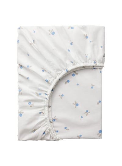 Fitted Sheet For Cot White/Blueberry Patterned 60X120 Cm price in Saudi ...