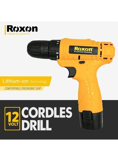 Roxon Premium Quality 12V Lithium-Ion Cordless Impact Drill 1300mAh ...