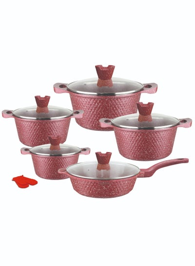 12-piece Marble Cookware Set Aluminum Pots And Pans With Non-stick ...