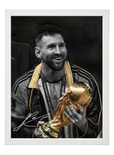 Lionel Messi Argentina Champion Arabic Bisht Autographed Poster with ...