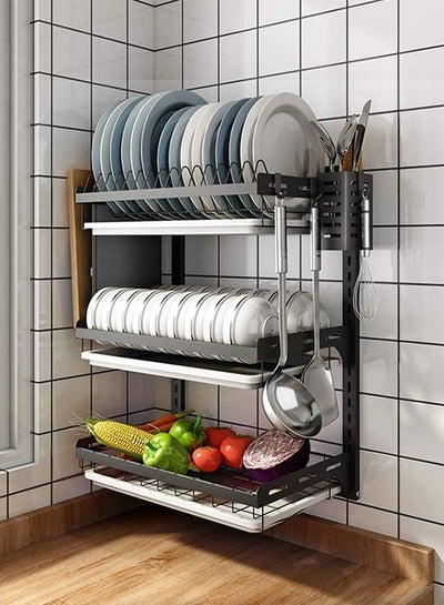 Stainless Steel Wall Mount Kitchen Dish Rack, Dish Drainer for Plates ...