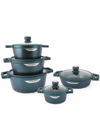 Cookware Set 13 pieces - LIFE SMILE Pots and Pans set Granite Non Stick ...
