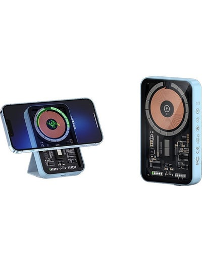 سعر RECCI RPB-W07 TRANSPARENT MAGNETIC PD 20W POWER BANK 5000MAH - BLUE فى مصر | نون مصر | كان بكام