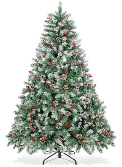 210cm Snowy Artificial Christmas Tree, Snow Flocked Artificial Trees ...
