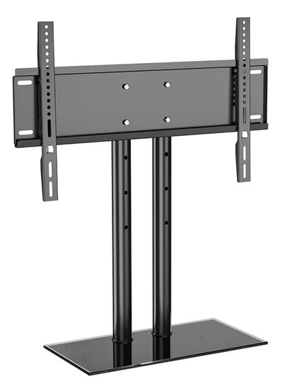 TV STAND-Table Top Tv Stand, Tv Base With Black Tempered Glass Base And ...