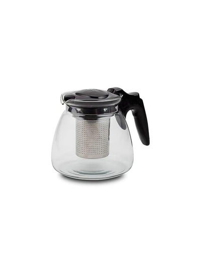 Glass Teapot with Stainless Steel Filter 900ml (Assorted Color Lids ...