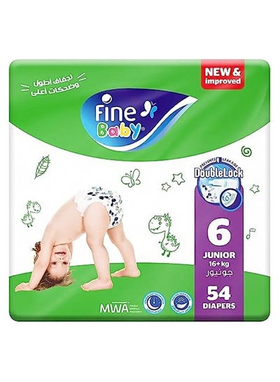سعر Fine Baby Diapers, Junior 16+kg, Size 6, Mega Pack, 54 Diapers فى ...