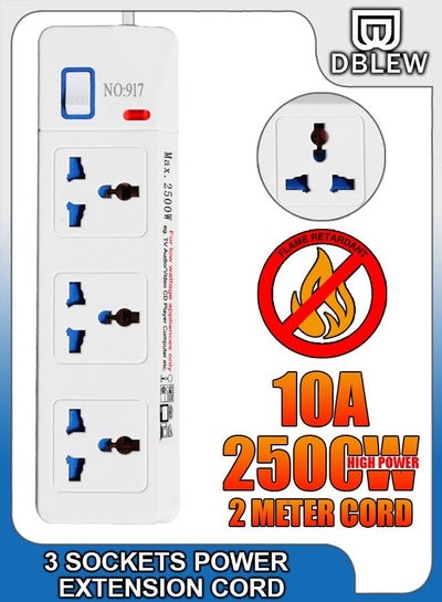 3 Outlets Power Strip 3 Universal Multi Plugs Sockets Electric Board ...