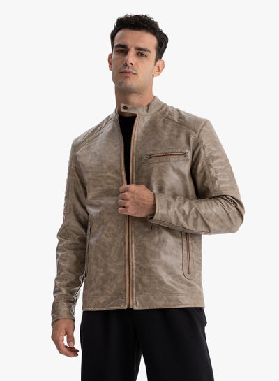 سعر Jacket Leather - Lined Water Proof - With Half Collar فى مصر | نون ...