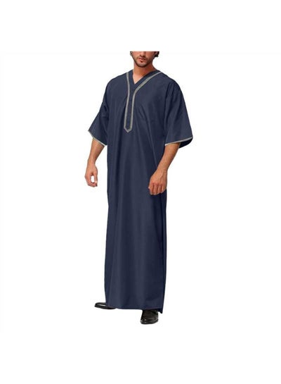 2025 New Men's Loose-Fit Arabic Dubai Thobe with Button Detail - Muslim ...