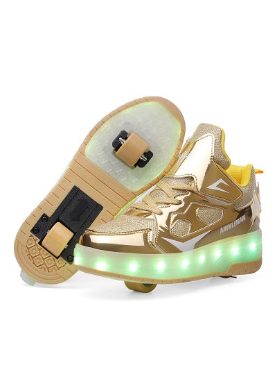 Kids LED USB Charging Roller Skate Shoes with Wheel Shoes Light up ...