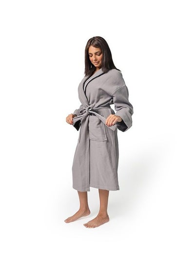 Waffle Piping 100% Cotton Bathrobe One Piece price in Saudi Arabia ...