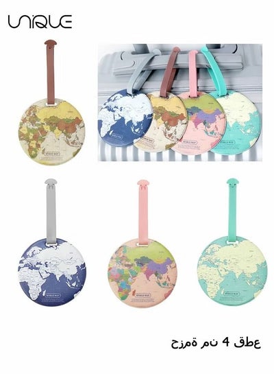 Luggage Tags, 4 Pcs World map Luggage Tags Set, Travel Bag Accessories ...