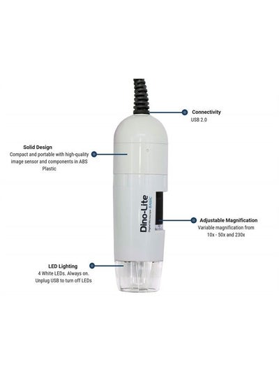 USB Digital Microscope AM2111-0.3MP, 10x - 50x, 230x Optical ...