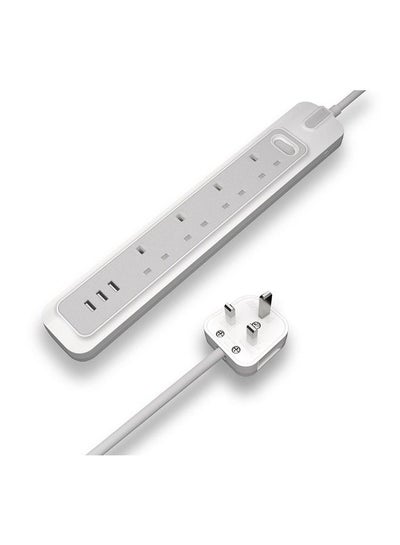Electric Power Extension 4 Sockets 2M Cable 3 USBA White/Grey price in ...