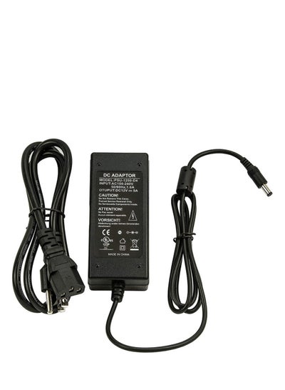 12V 5A Power Supply Adapter AC to DC Converter AC 110V ~ 240V to DC 12V ...