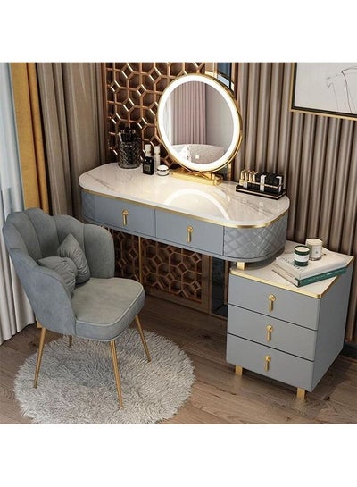 Makeup Vanity Table Dressing Table Flip Mirror With Drawers And Chair ...
