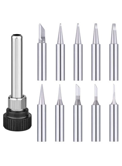 10Pcs 900M Lead-Free Solder Iron Tip Replaceable Soldering Tip Kit with Welding Sleeve for Hakko ...