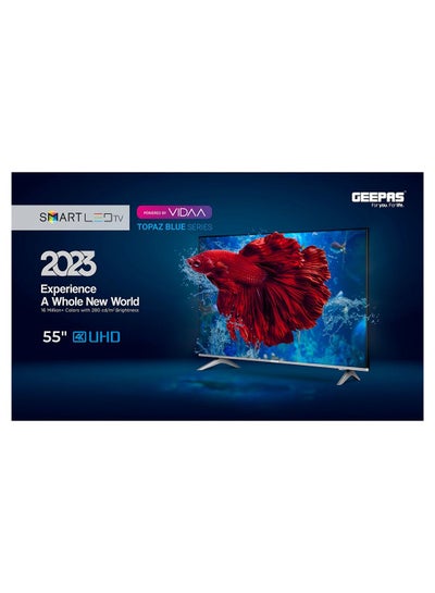 Geepas 55- Inch VIDAA 4K Ultra HD Smart TV Frameless Design and Matte ...
