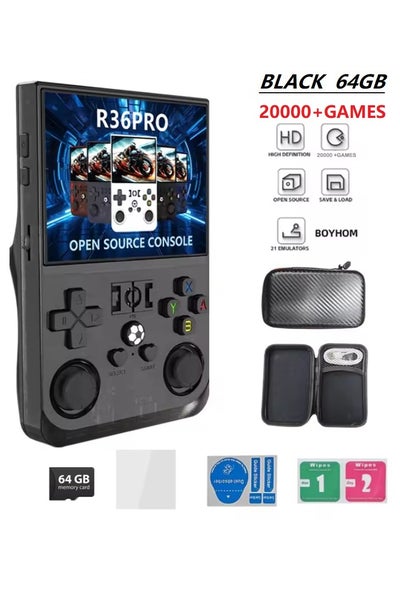 Retro Handheld R36PRO Game Console With 64G TF Card,Support 20000+Games ...