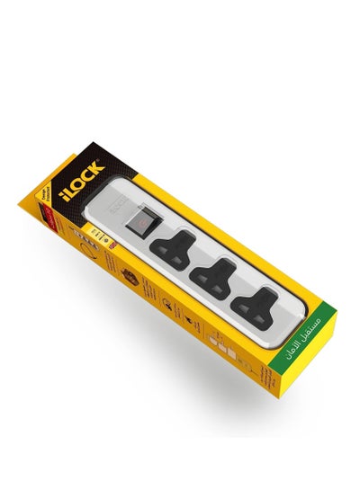 سعر iLOCK مشترك كهربائي اي لوك بملائمة عالمية، يحتوي علي 3 منافذ، مع مفتاح 16 امبير (ابيض) فى ...