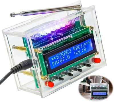 Soldering Project, Icstation FM Radio Kit with LED Lights, DIY Practice ...