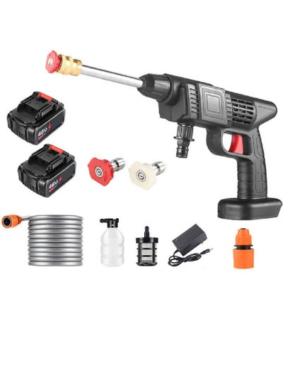 Double Batteries 48VF Cordless High Pressure Car Washer with Nozzles ...