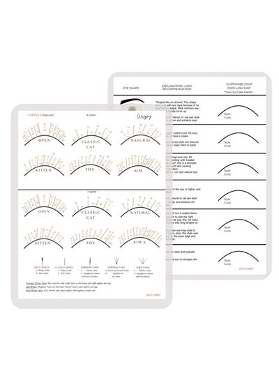 Lash Mapping Chart, for Eyelash Extensions Supplies Training Eye ...