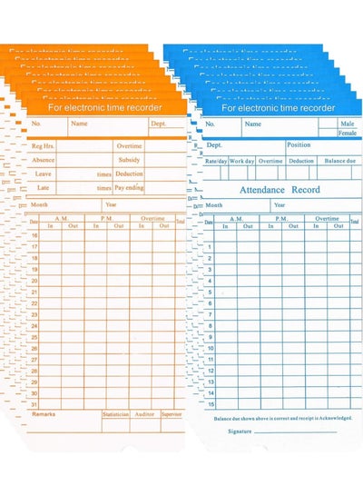 200PCS Time Cards for Employees – 2 Sided Time Cards for Employees ...