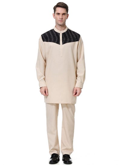 Men's Traditional Thobe Thawb Kaftan Suit Kandora Islamic Arabic Robe ...