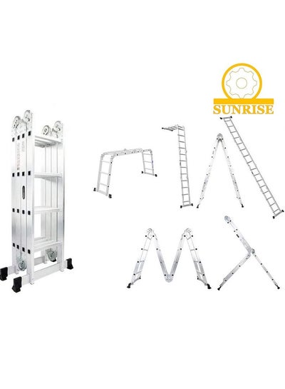 Folding Ladder Multipurpose Aluminum Extension Ladder 7 in 1 Step ...