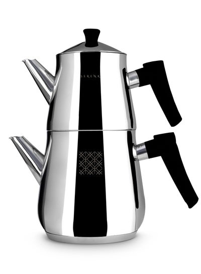 Traditional Turkish Tea Pot 18/10 Stainless Steel Rapid Boil Stove 2 ...