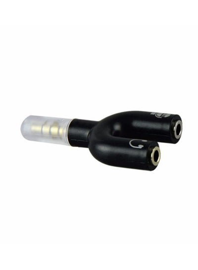 U Shape 3.5mm One To Two Stereo Audio Earphone Mic Splitter Adapter ...