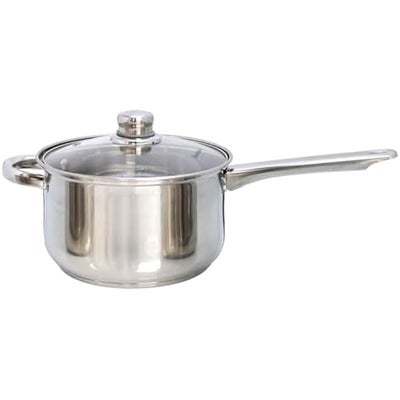 Stainless Steel Induction Deep Saucepan With Glass Lid Cooking Pot 20 ...
