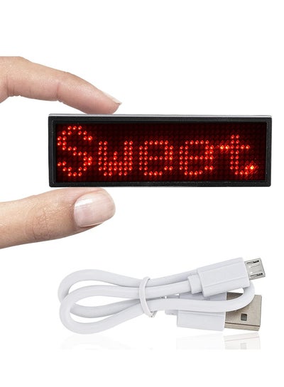 Rechargeable Wireless Bluetooth LED Name Badge Red price in Saudi ...