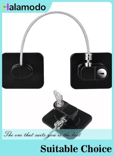 Baby Safety Cable Fridge Window Lock With Key Set and Strong Adhesive ...