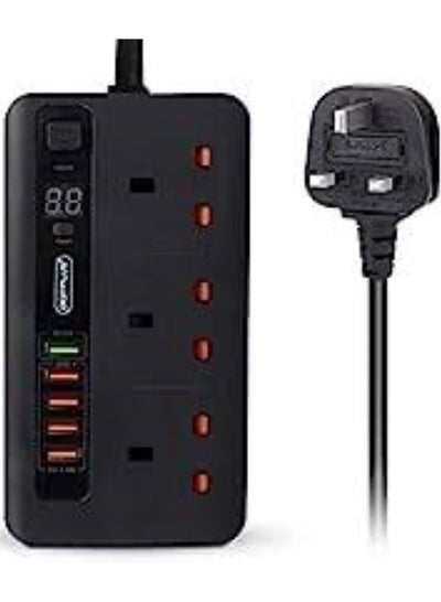 Smart Timer Power Strip with 3 AC Outlets and 5 USB Ports Black price ...