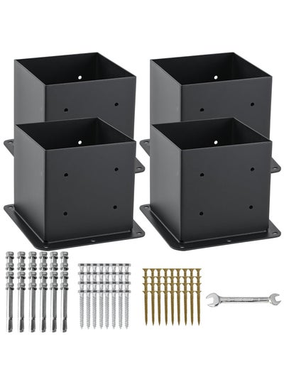 4 Pcs 4x4 Post Base, Post Anchors with Inner Size 5.5x5.5, 13GA Thick ...