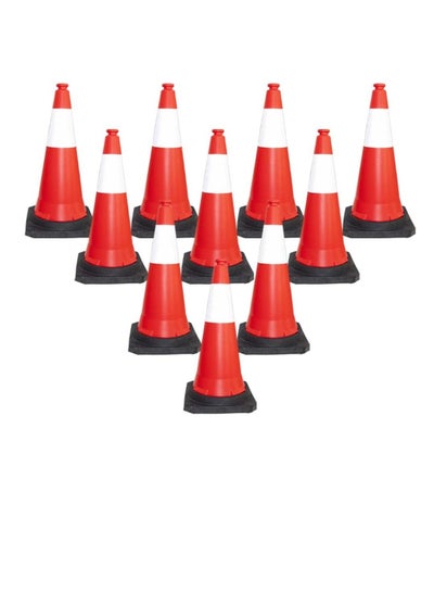 BERRY 6 Pc Traffic Safety Cone PPC with PE Base | 75 CM Road Safety ...