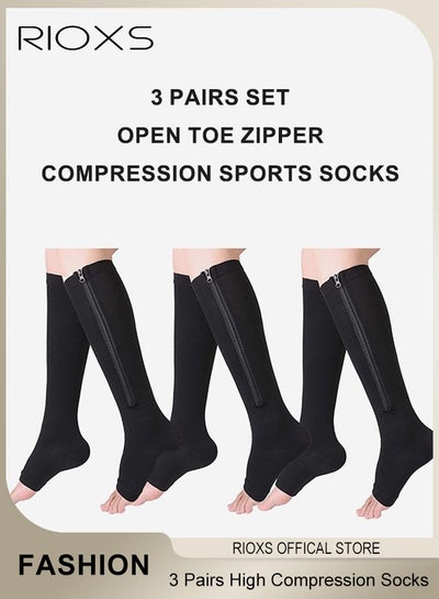 3 Pairs High Compression Socks for Mens and Womens Support Circulation ...