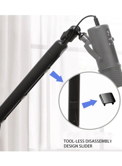 Microphone Boom Arm, Low Profile Adjustable Stick Microphone Arm Stand ...