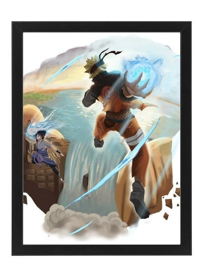 Digital Wall Art Poster Frame Naruto Uzumaki vs Sasuke Uchiha 21X30 Cm ...