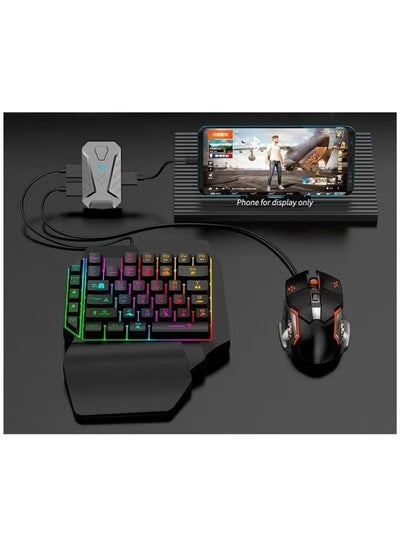 4-in-1 Mobile Gaming Keyboard & Mouse Combo with RGB One-Hand Keypad ...
