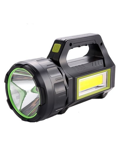 Solar Flashlight Double Light Source Red Usb Charging Multi-Function Cob Emergency Warning ...