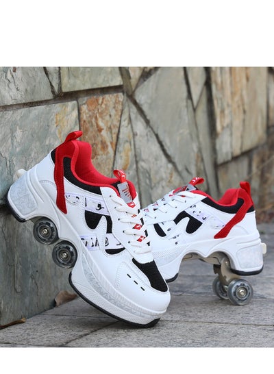 Four-Wheel Walking Shoes Can Be Retractable Deformation Shoes Rotary ...