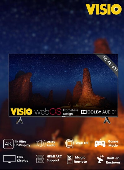 VISIO 50-Inch Frameless 4K Powered by WebOS TV with Built-in Satellite ...