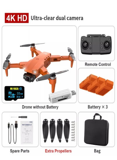 Orange L900 Pro 4k HD Dual Camera With GPS 5G Wifi FPV Drone with 3 ...